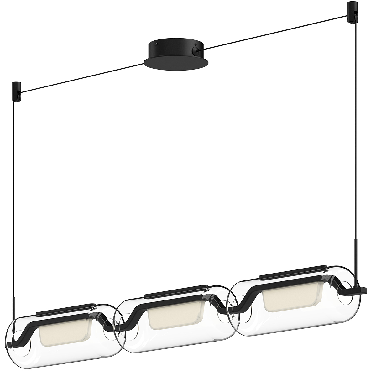 Kuzco Lighting LP28543-BK Hilo LED 43 inch Black Linear Pendant Ceiling ...