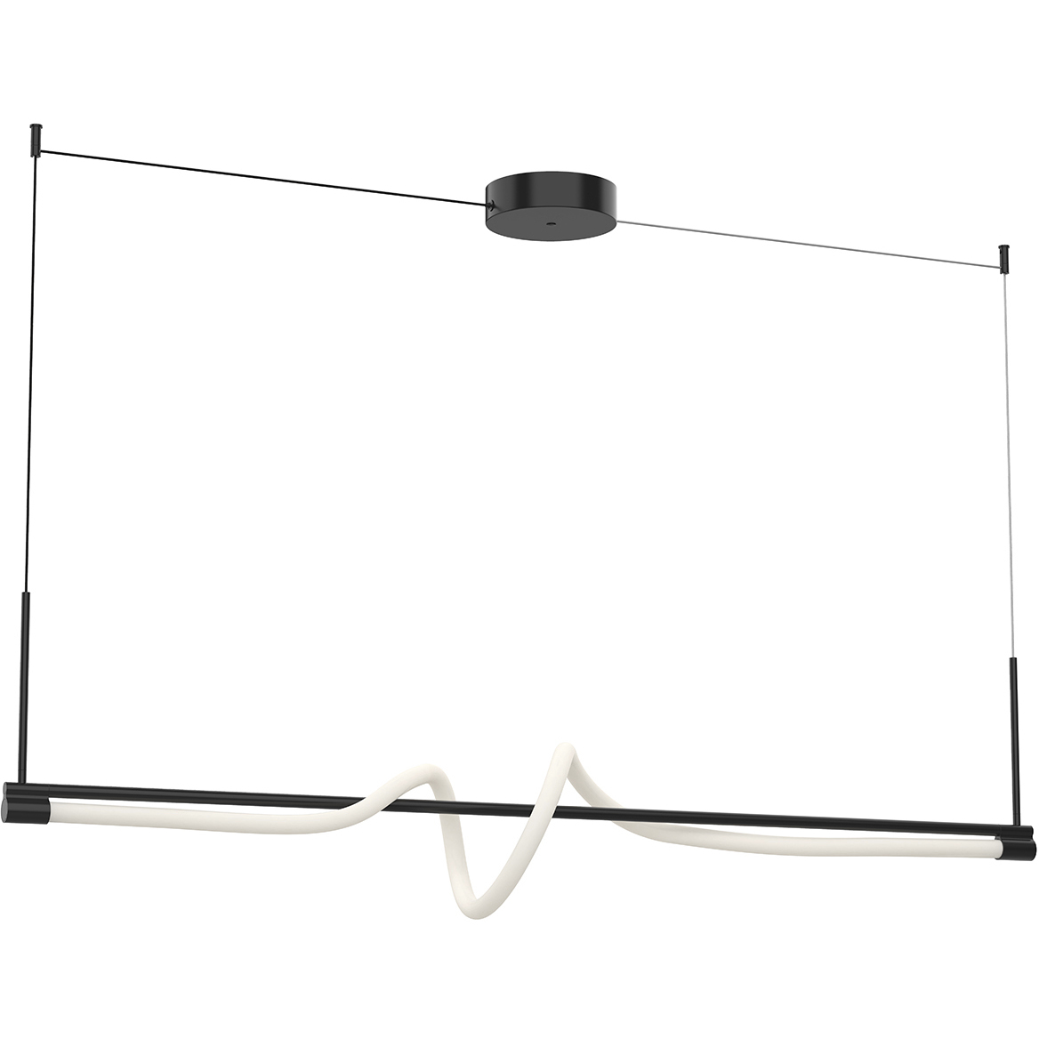 Kuzco Lighting LP95354-BK Cursive LED 54 inch Black Linear Pendant ...