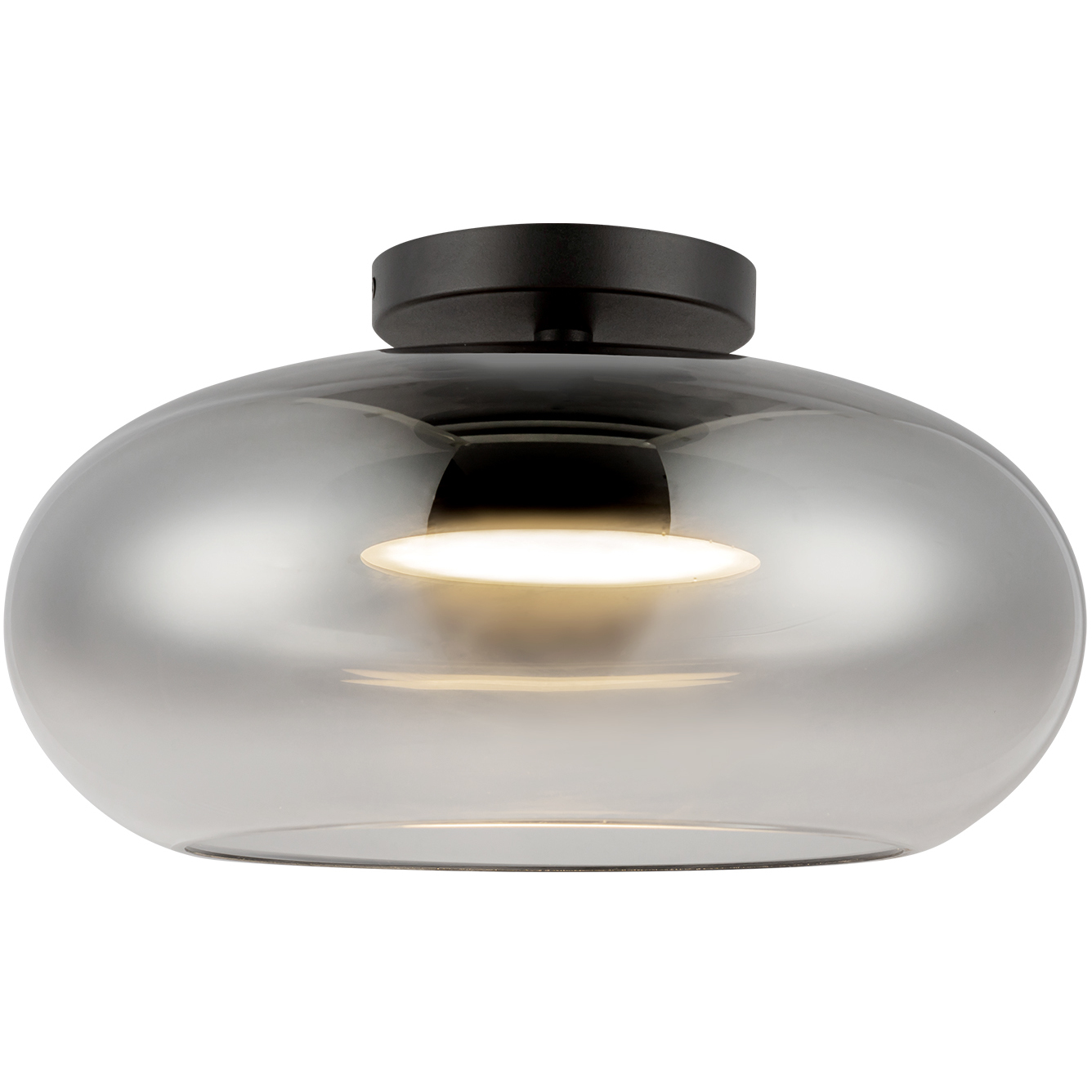 Kuzco Lighting SF62014-BK/SM Trinity LED 14.25 inch Black/Smoked Semi ...